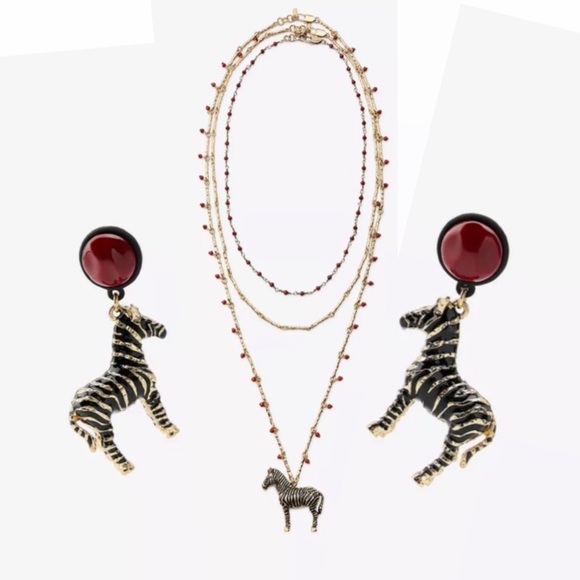 Zara | Jewelry | Nwt Zara Woman Set Of Necklace And Earrings With Red ...